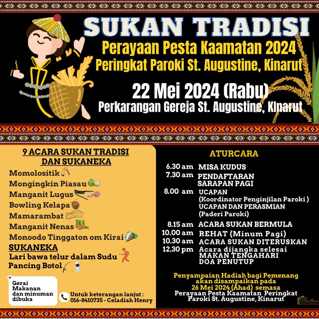 SUKAN TRADISI SEMPENA PERAYAAN PESTA KAAMATAN PERINGKAT PAROKI ST ...