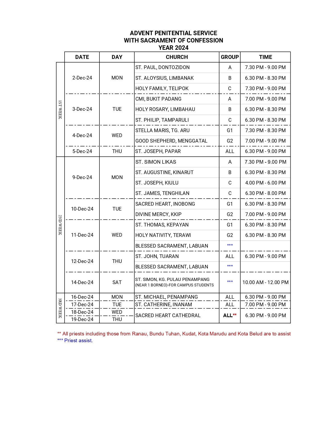 ADVENT-PENITENTIAL SERVICE WITH SACRAMENT OF CONFESSION YEAR 2024 – St ...