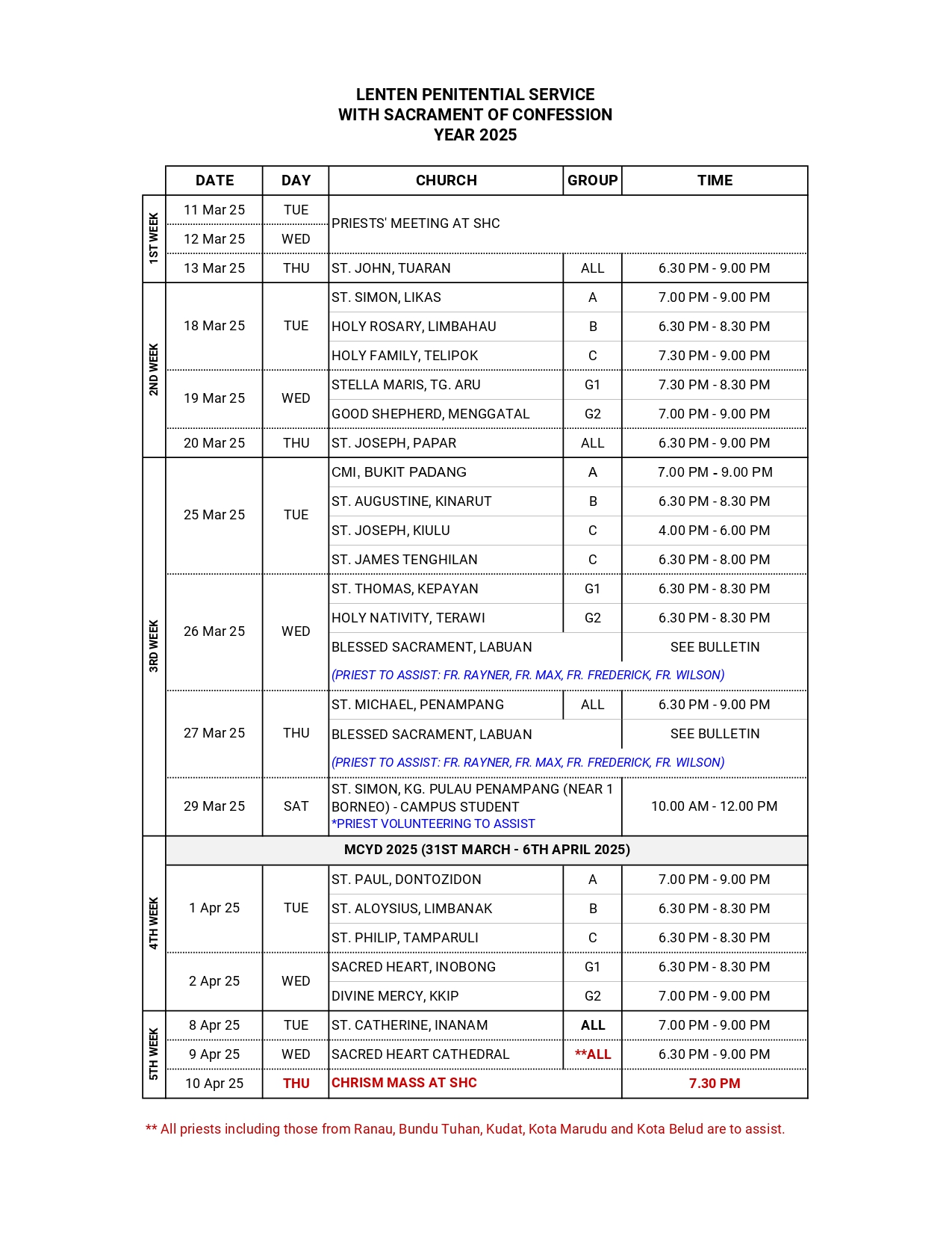 LANTEN PENITENTIAL SERVICE WITH SACRAMENT OF CONFESSION YEAR 2025 – St ...