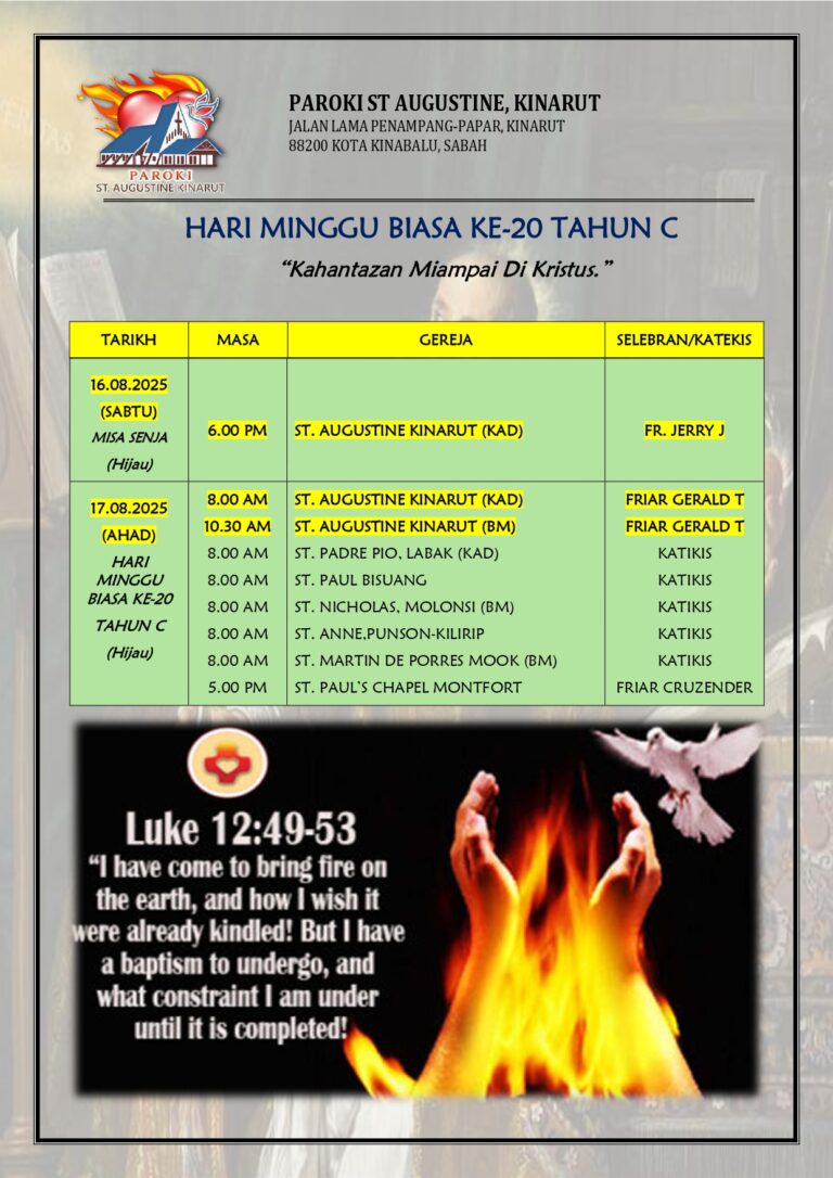 Mass Schedule – St. Augustine Parish Kinarut